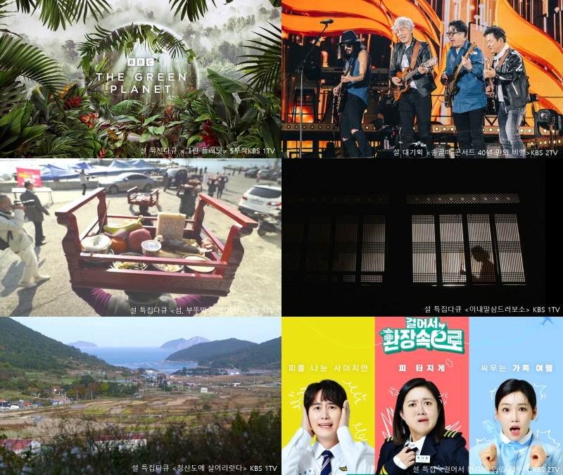 KBS 한 상 가득 설맞이 프로그램.. 송골매 콘서트, 그린 플래닛, 그리고 영화들 - 스타연예 - KBS연예